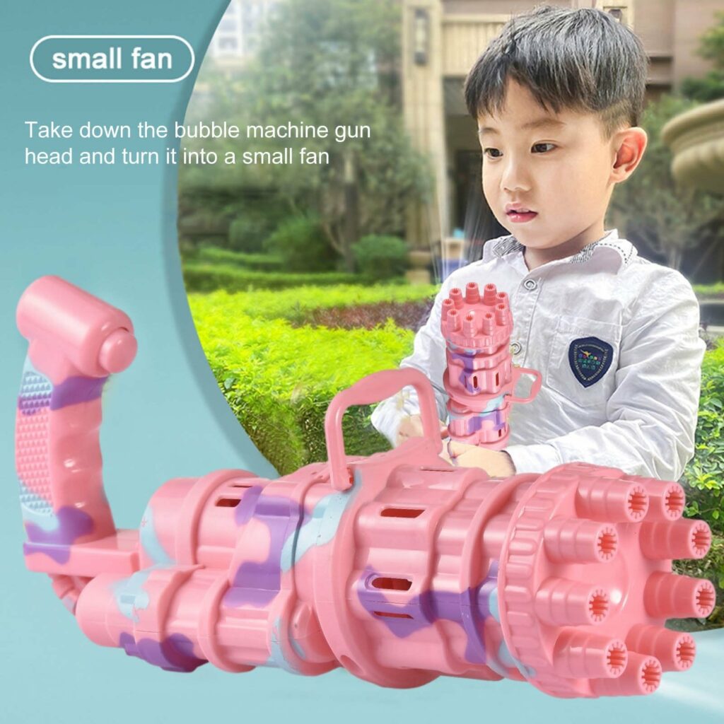 BABASHOOT 9-Hole Bubble Blower, Shooter With Light and Music Bubble Gun ...