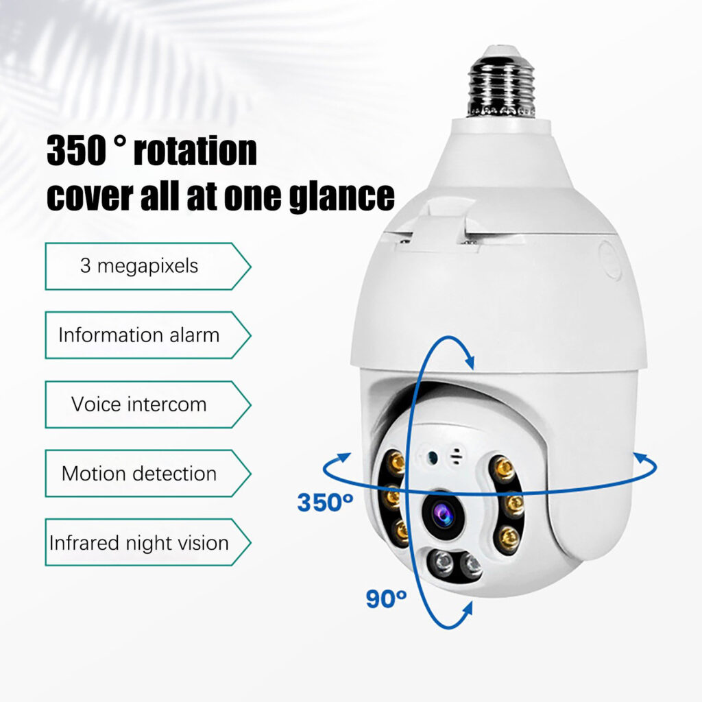 BraxxSpot E27 WiFi Bulb Camera 3 Megapixel Security Camera with Two-Way ...