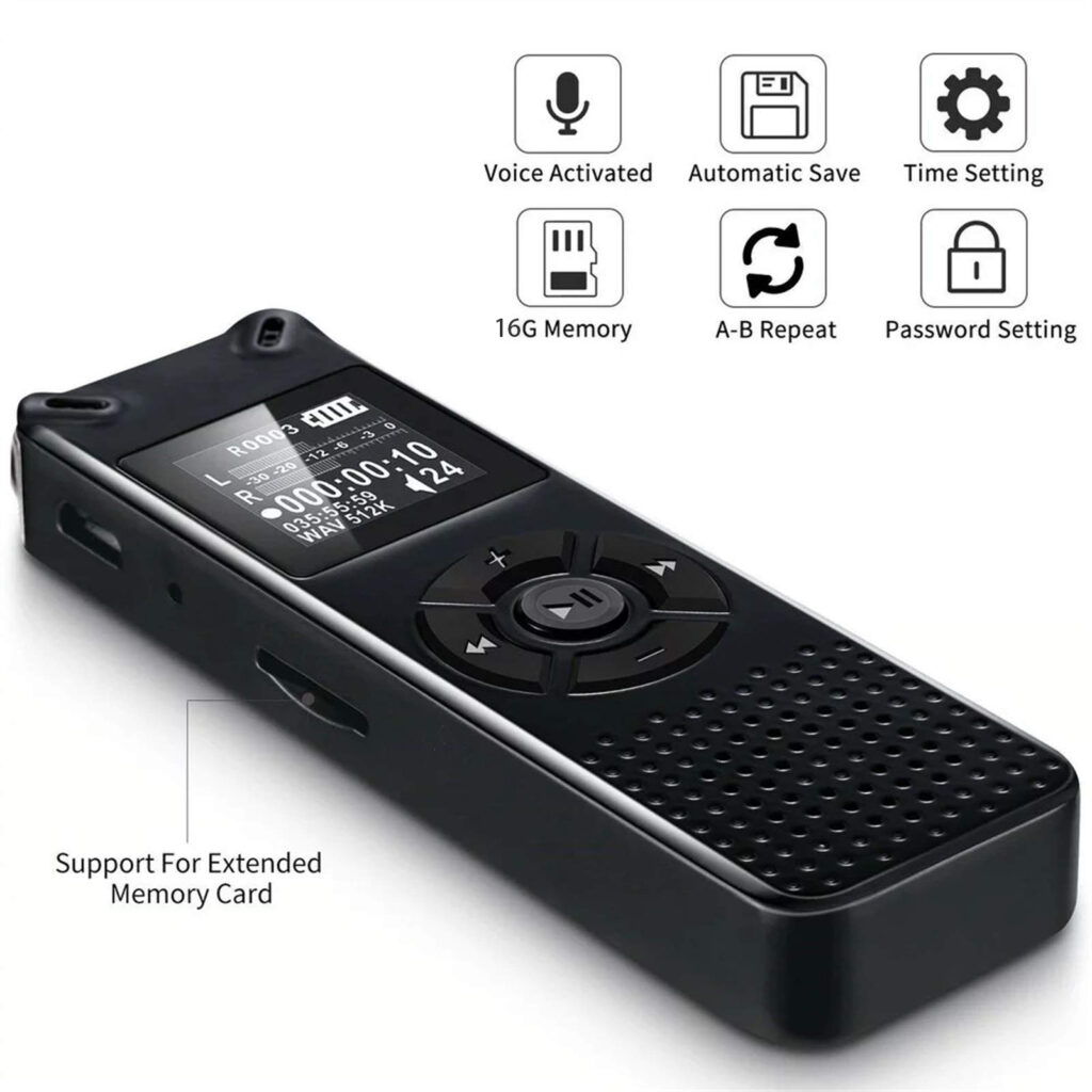 PressSpk All-in-One Voice Recorder with One Key Start, Recording Time ...