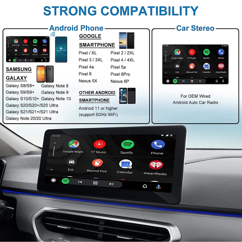 DroidDrive Wireless Android Auto Adapter, Plug & Play Dongle with ...