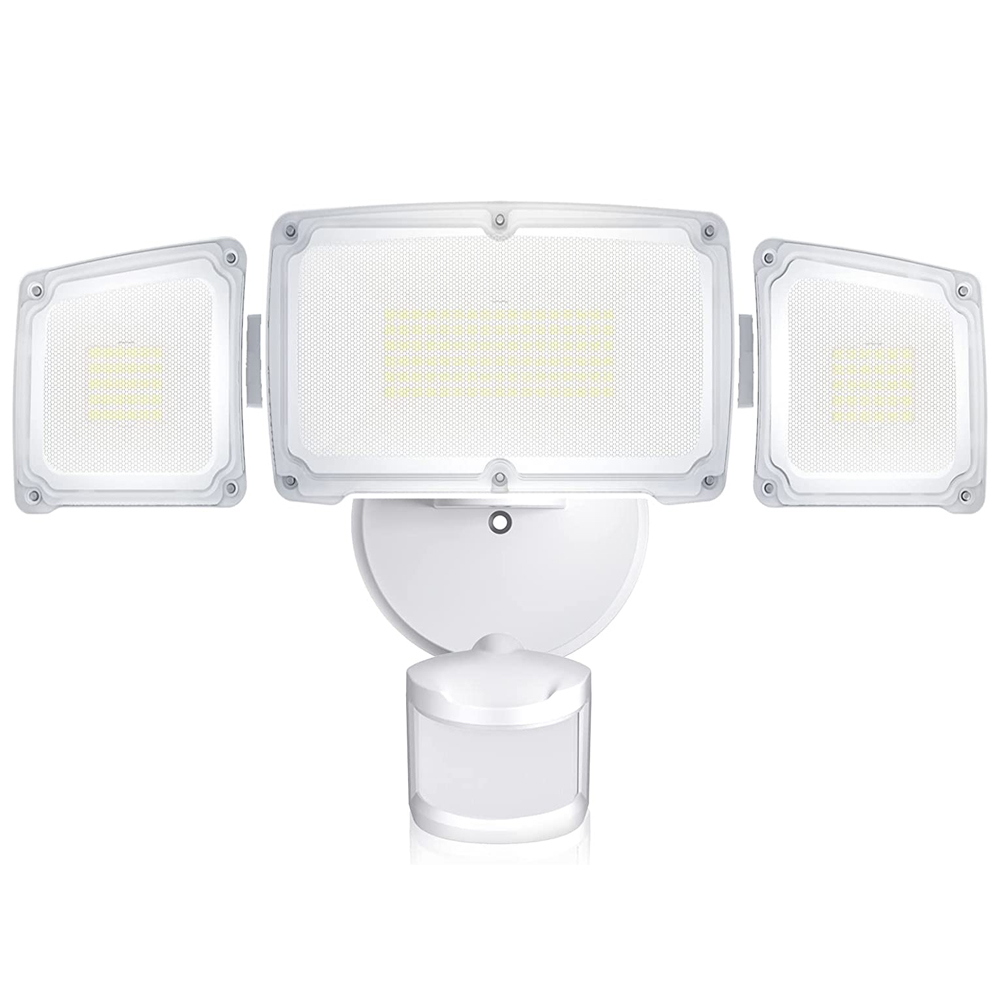 MaxLumin 3-Head Motion Sensor LED Flood Light - 40W, 4000LM, 5000K ...