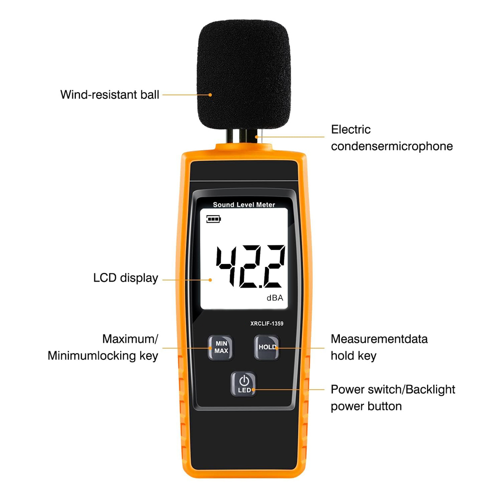 SoundScout Handheld Decibel Meter with Backlight Alarm - TruTronica