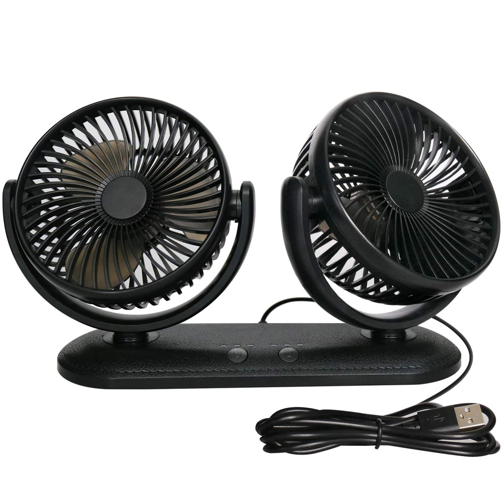 JouleJet Dual Head Car Fan, Portable Vehicle Mounted USB Fan with 300 ...