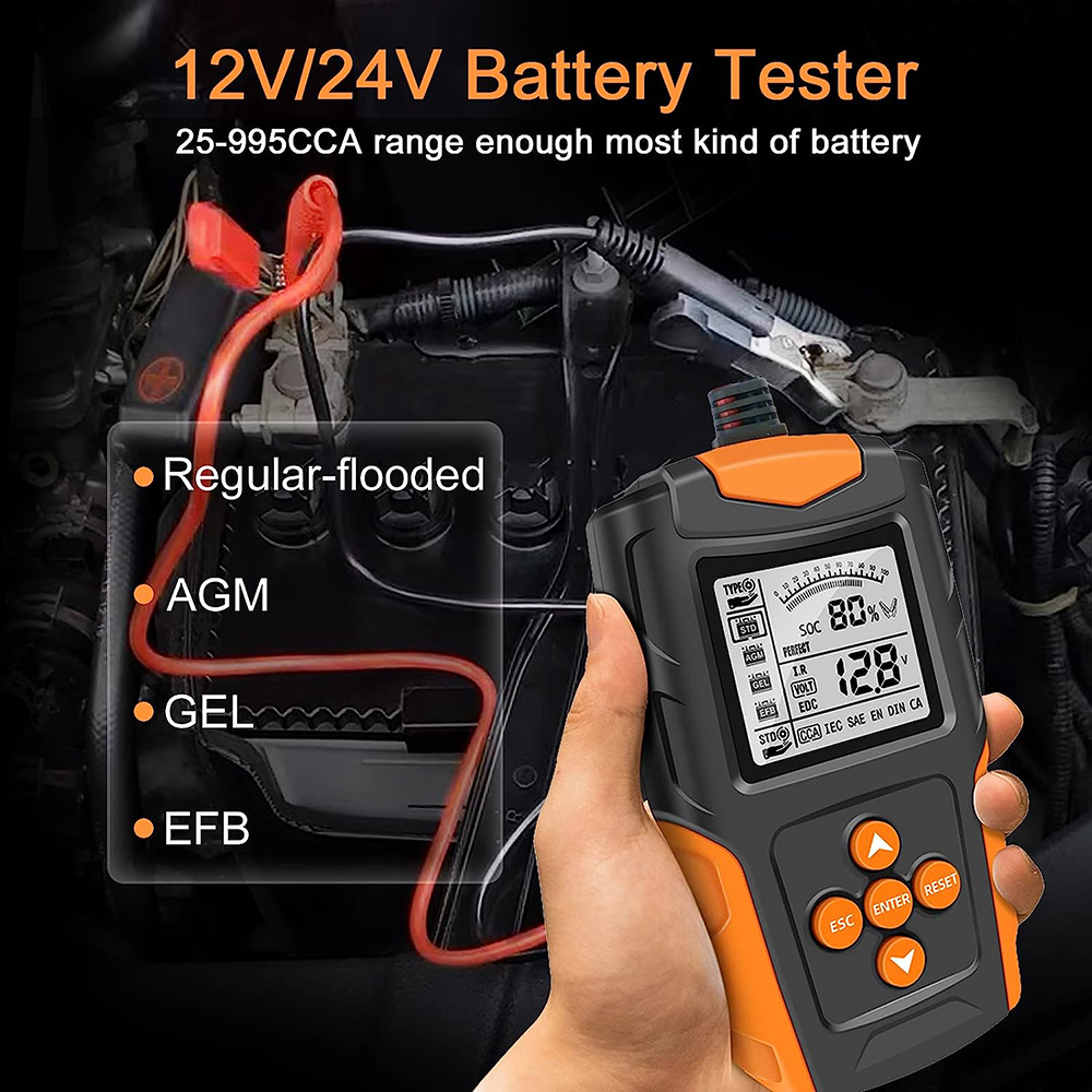 DynaMeter 12V/24V Automotive Battery Tester with CCA, Digital Auto ...
