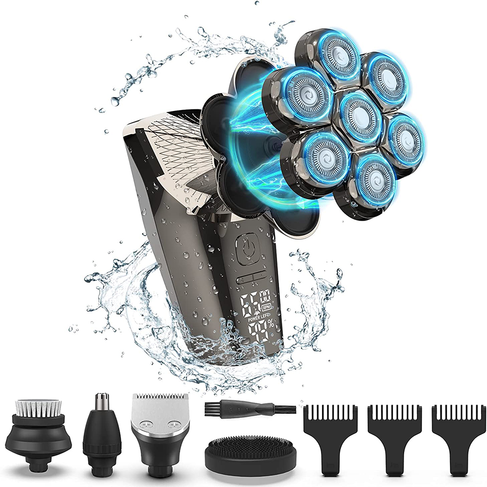 GlideGroom 7D Electric Head Shaver - Multifunctional Grooming Kit ...