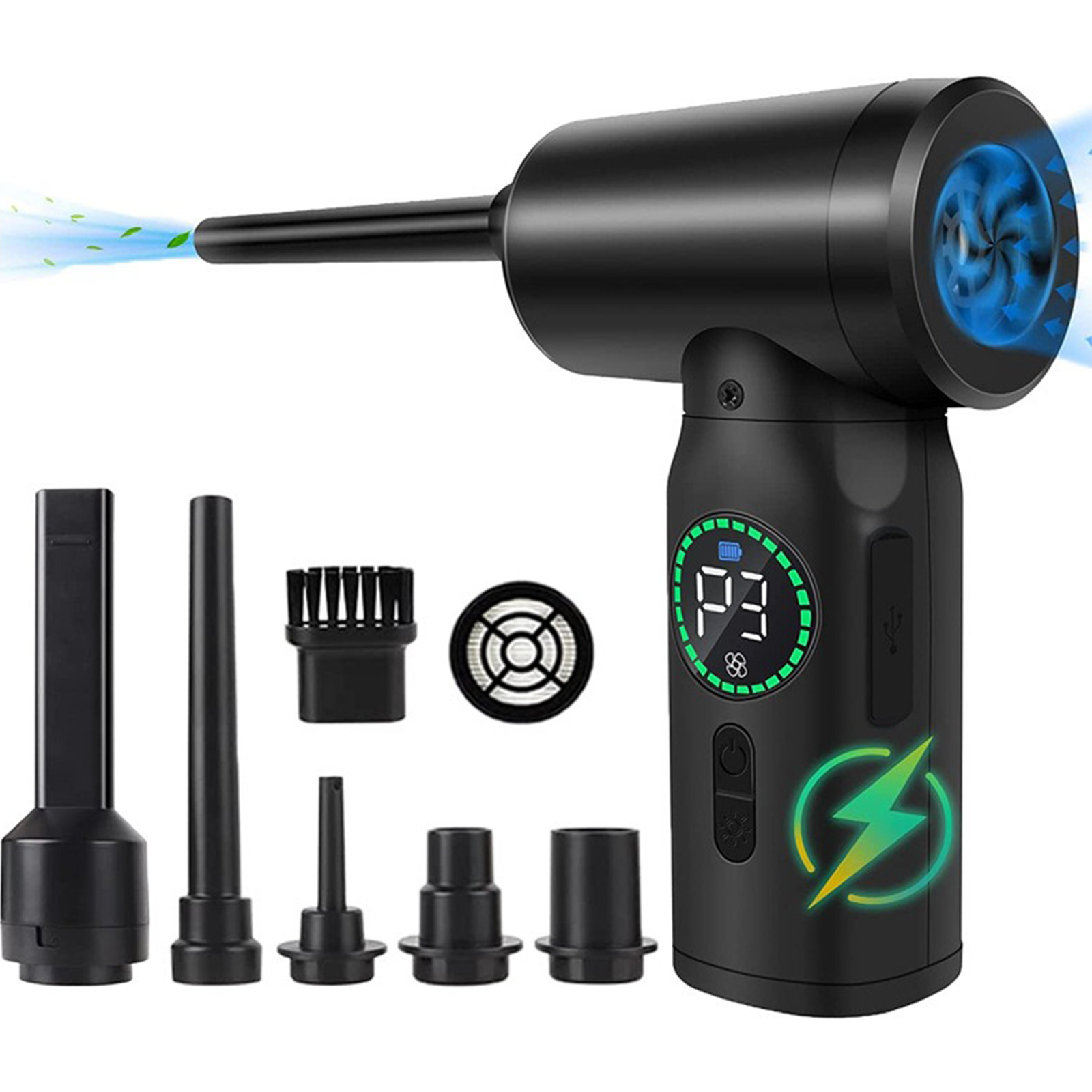 AeroPulse Portable Electric Air Duster - 120000 RPM, Multi-Speed, USB-C Charging - Your New ...