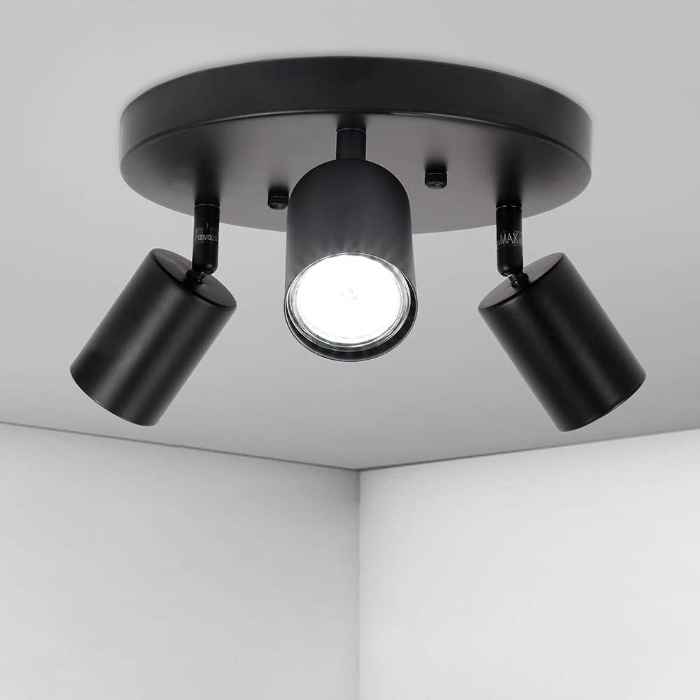 SkySpire Round Ceiling Track Light - Modern Ceiling Spotlight, 3 ...