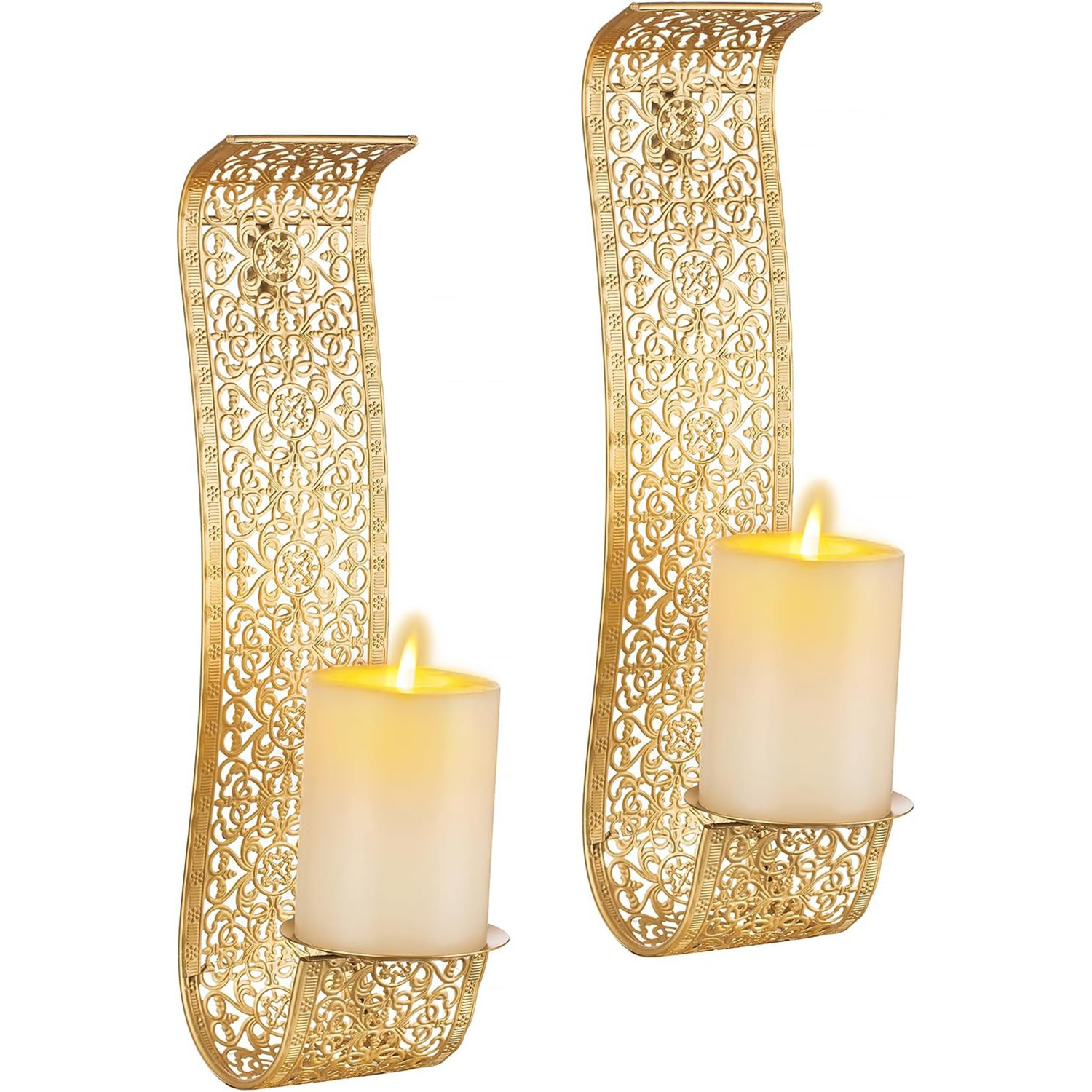 SerenitySconce Candle Wall Sconces - Decorative Metal Art, Scroll ...