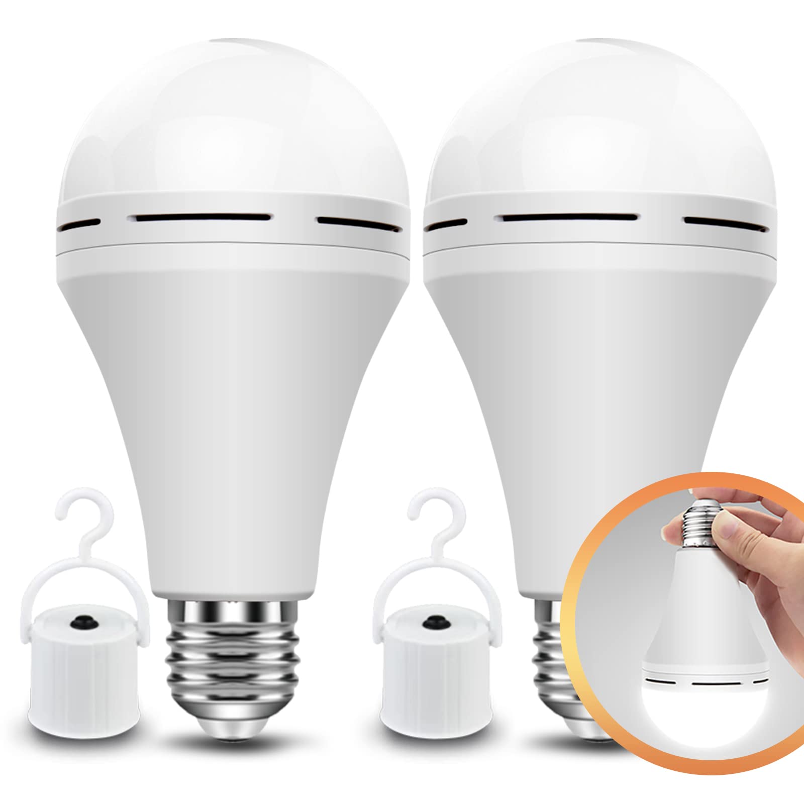 EcoBright 15W LED Rechargeable Light Bulbs - 80W Equivalent, 6000K ...
