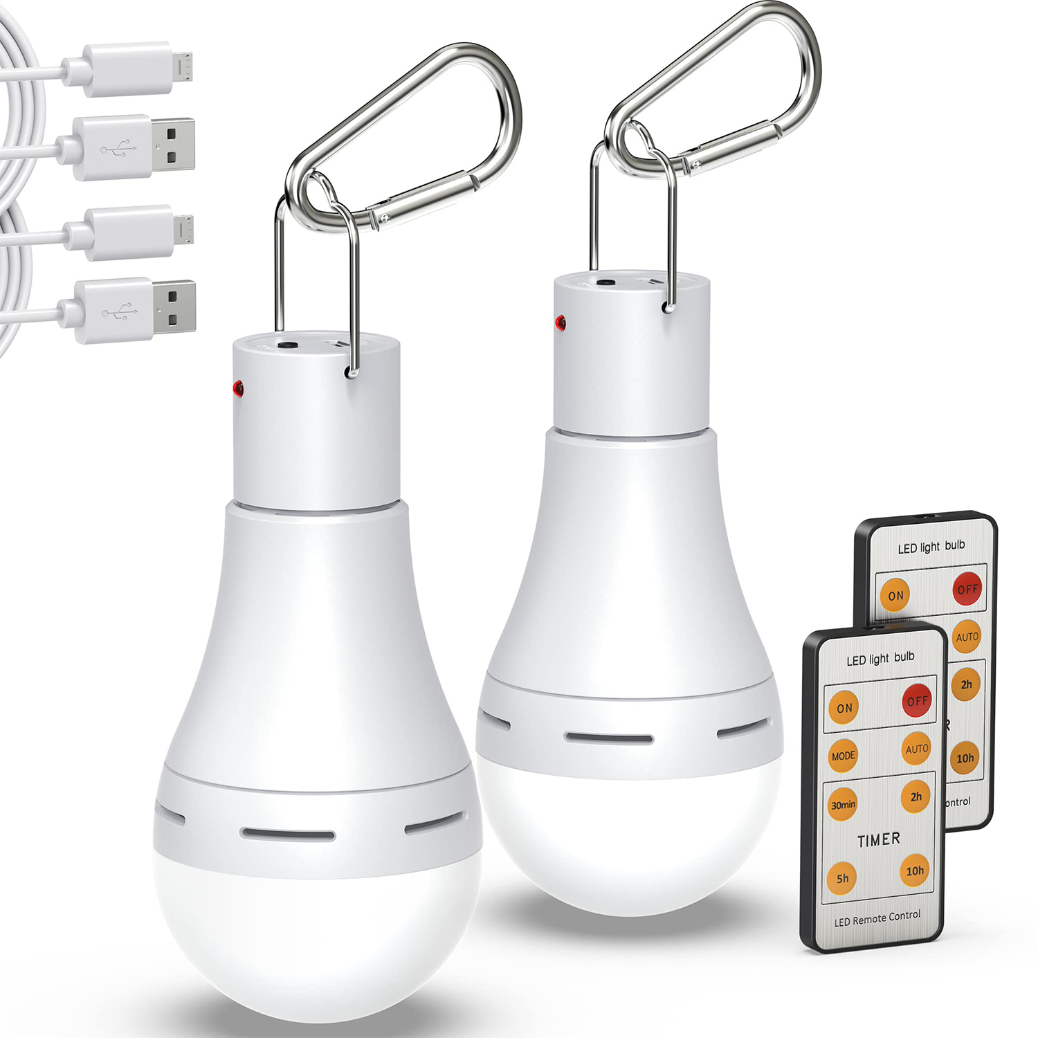 SparkLife Rechargeable LED Light Bulbs, 2-Pack - 300LM LED,Portable and Durable ,6500K for ...