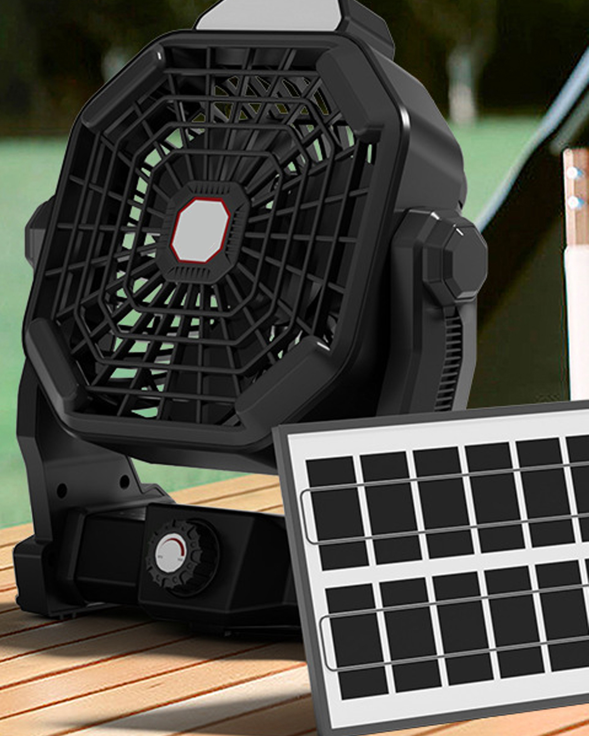 SolarBreeze Solar Fan: 7800mAh Camping Fan with Solar Panel - Powerful ...