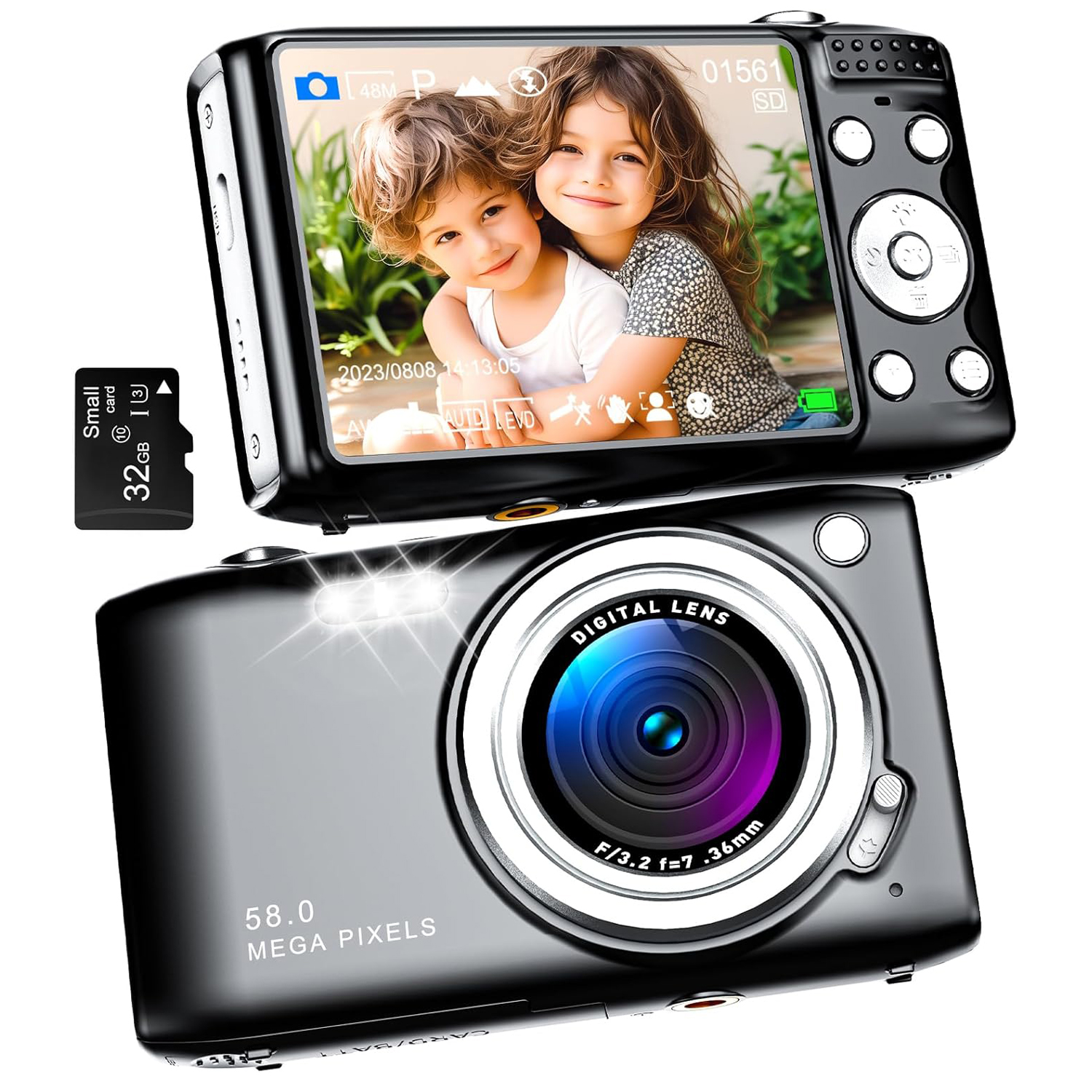 CaptureX Travel Camera – 58MP Photos, 16X Zoom, and Anti-Shake Tech for ...